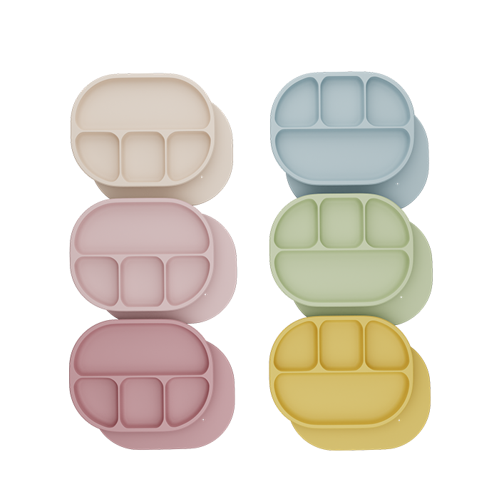 Silikónový tanier s prísavkou 4-dielny | 6 farieb – Lulaby